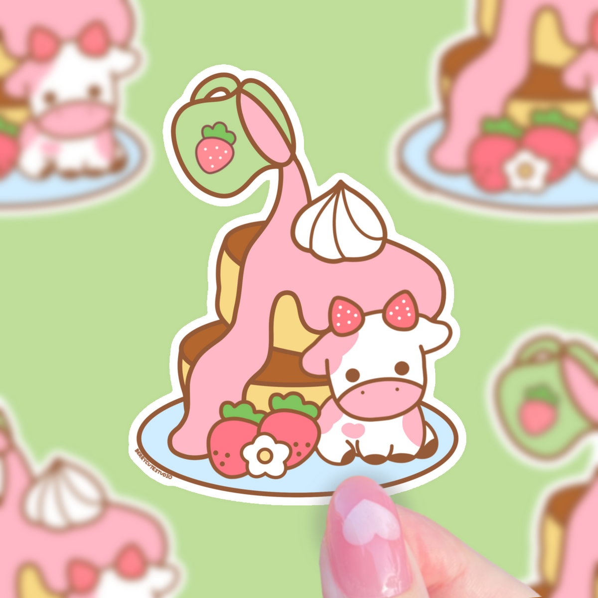 Pancake Cow Sticker – Berrycutestudio