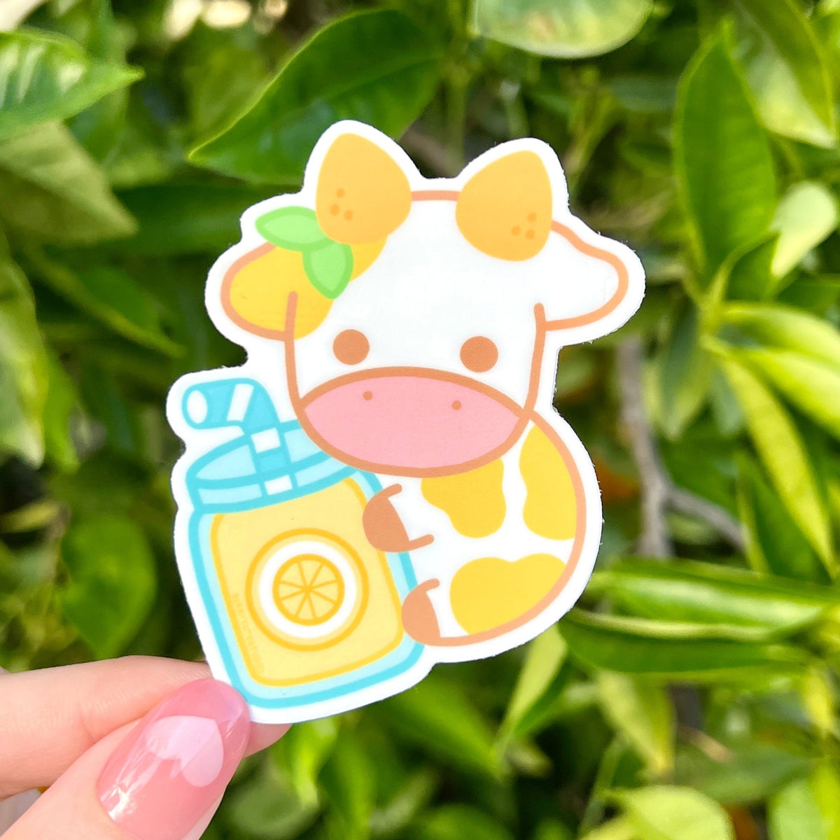 Lemon Cow Sticker – Berrycutestudio