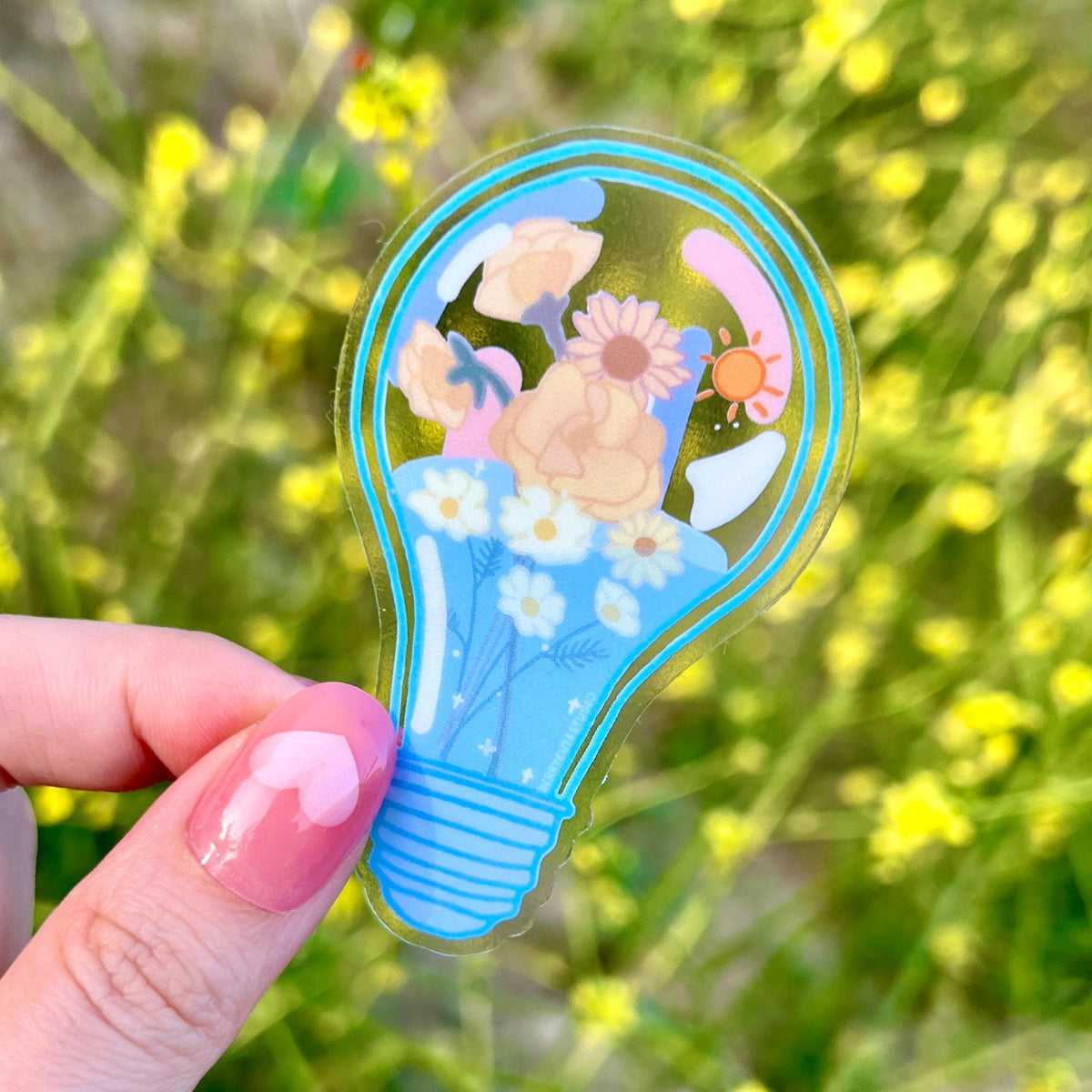 Sun Light Bulb Transparent Sticker – Berrycutestudio