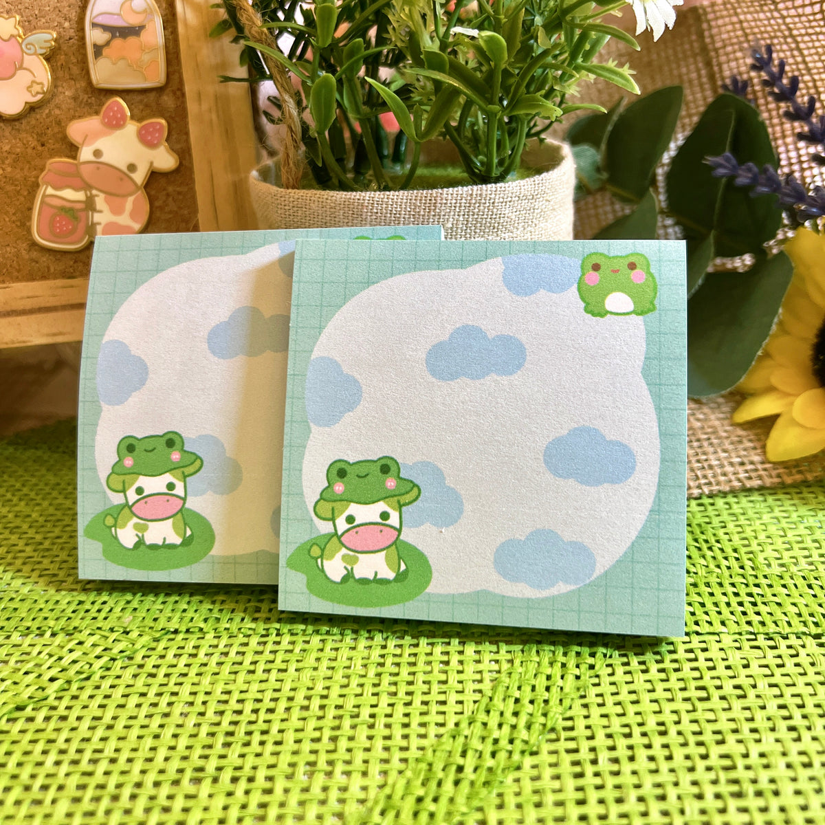 Frog cow sticky notes – Berrycutestudio